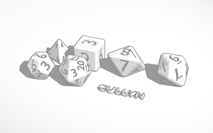 3D design Dice set - Tinkercad