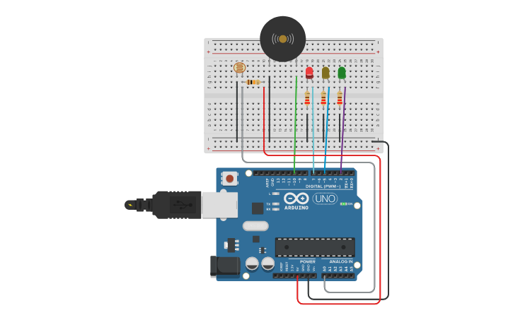 Circuit design Ficha LDR | Tinkercad