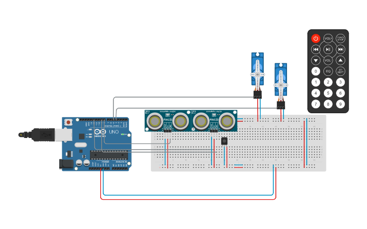 Circuit design Copy of Tank Robot Arm | Tinkercad