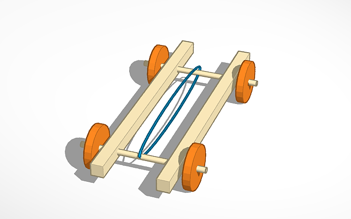 3D design Rubber Band Powered Car - Tinkercad