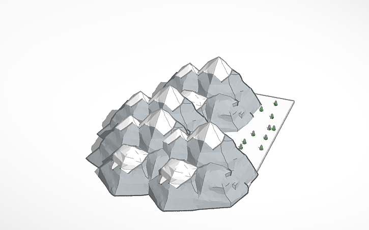 3D design Mountain Landscape - Tinkercad