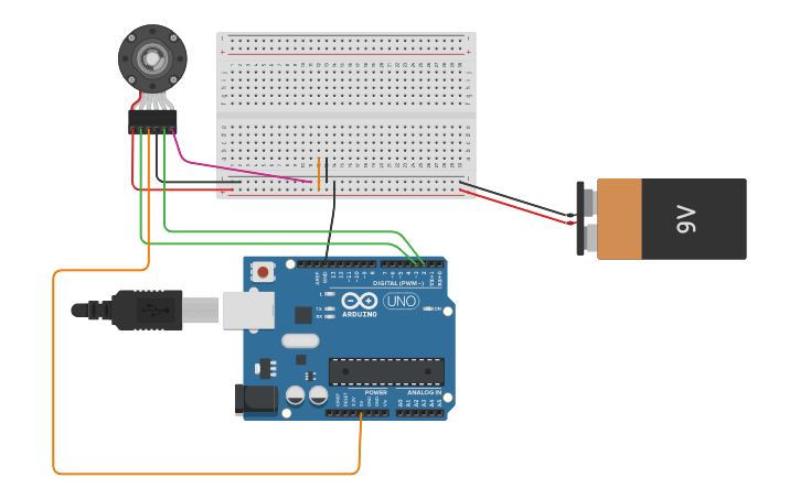 Circuit design Motor encoder test - Tinkercad Circuit design Motor encoder test - Tinkercad