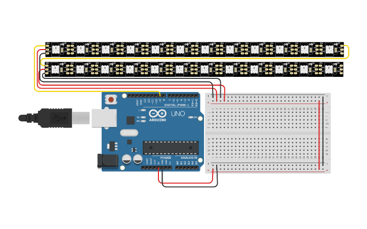 Circuit design Tira de Led´s - Tinkercad