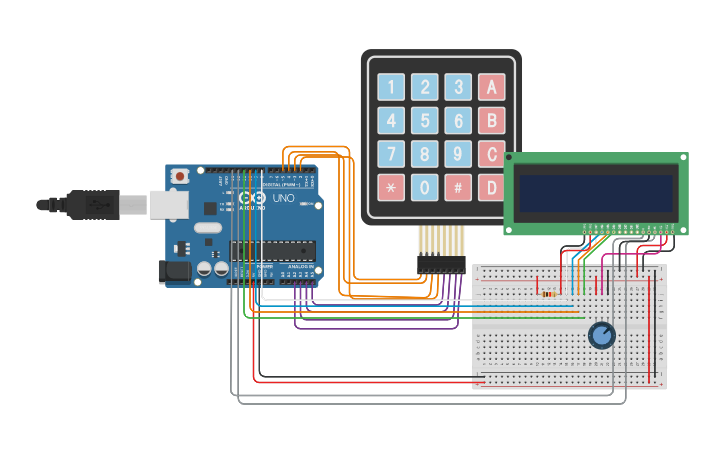 Circuit design calculadora - Tinkercad