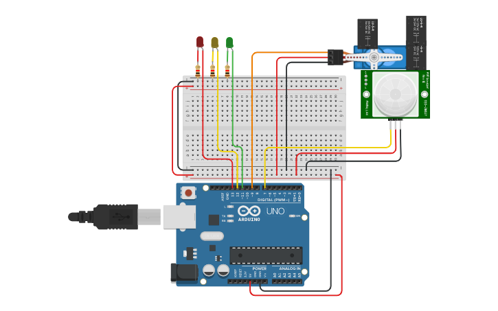 Circuit design Trabalho 1-Programação e Sensores - Tinkercad