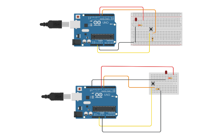 Circuit design esercizio IF-ELSE commentato | Tinkercad