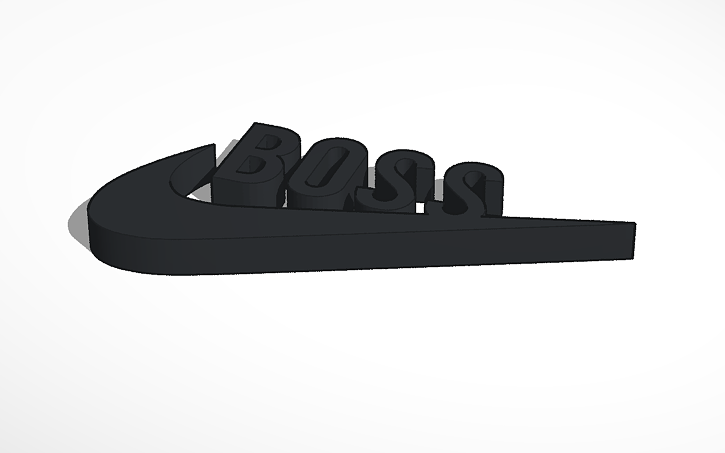 3D design Nike BOSS logo - Tinkercad