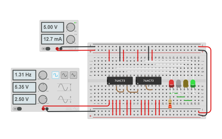 Circuit design Contador | Tinkercad