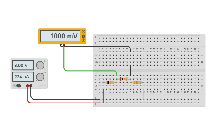 Circuit design Lab-1, Activity 3a. Practicing breadboarding. - Tinkercad
