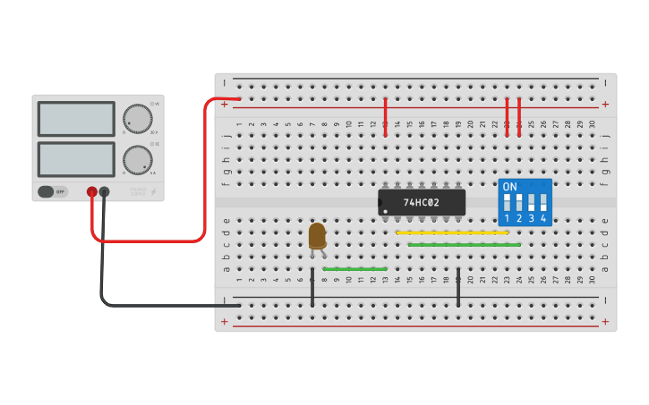 Circuit design NOR GATE | Tinkercad
