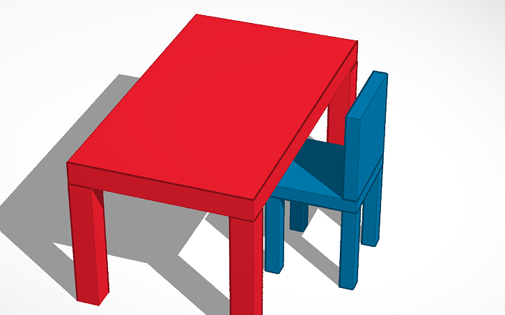 3D design Table and Chair - Tinkercad