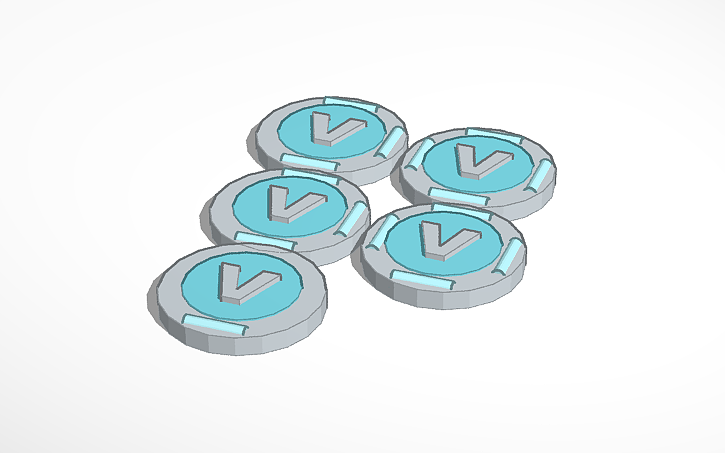 3D design 100K vbucks - Tinkercad