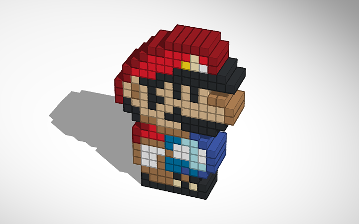 3D design Pixel #Mario - Tinkercad