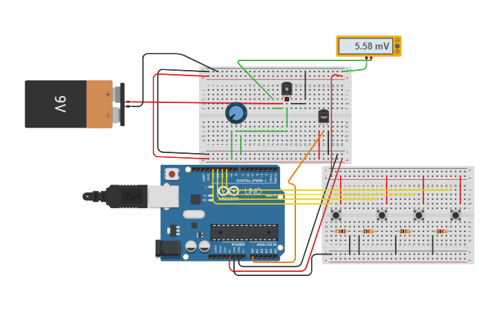 Circuit design Ventilador inteligente con motor DC - Tinkercad