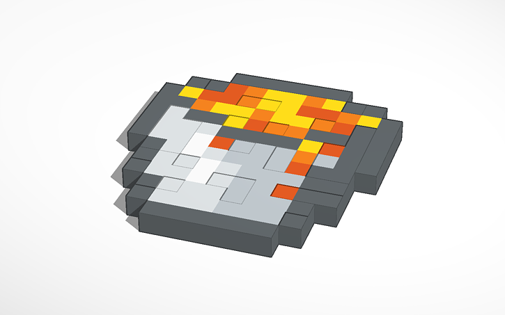 3D design Minecraft buket of lava | Tinkercad
