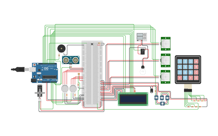 Circuit design Desighen - Home Security System | Tinkercad