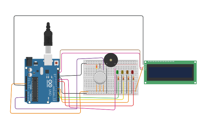 Circuit design Air Quality Gas Sensor Lab4 - Tinkercad
