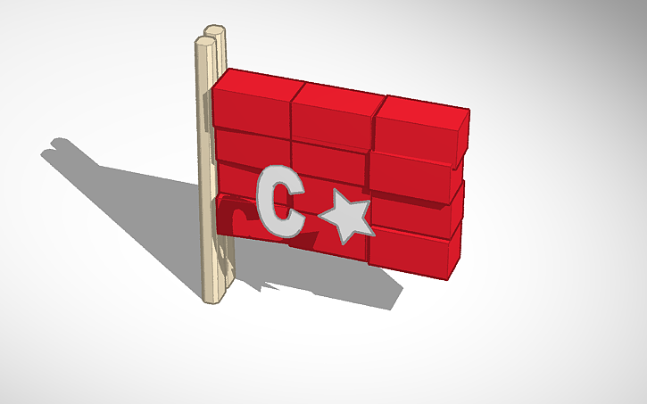 3D design Türkiye Bayrağı | Tinkercad