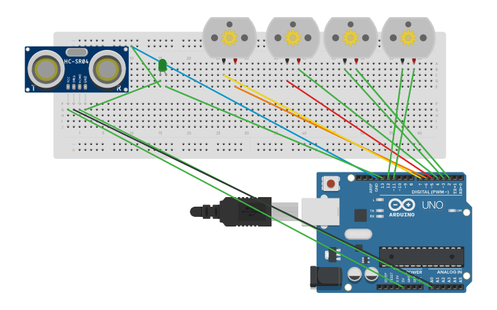 Circuit design robot car - Tinkercad