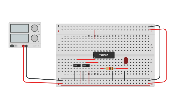 Circuit design NAND Gate IC - Tinkercad