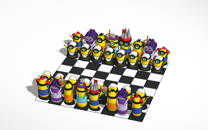 3D design Minion chess board - Tinkercad