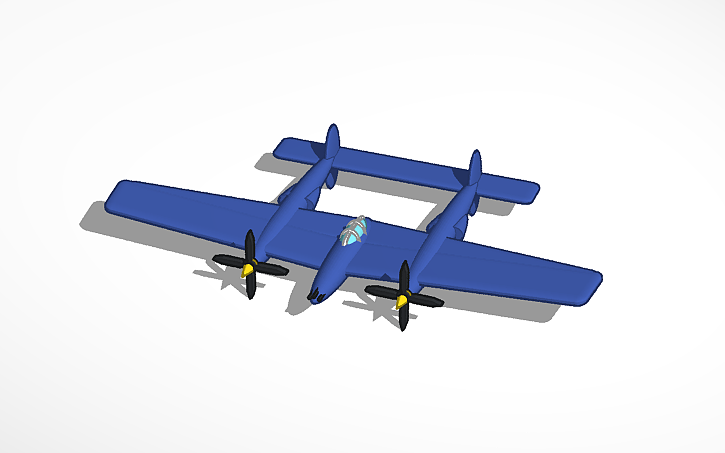 3D design Airplane P-38 - Tinkercad
