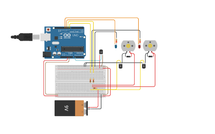 Circuit design Smart Home System 2 - Temperature Control - Tinkercad