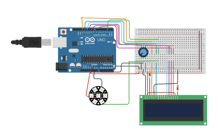 Circuit design Rain and humidity sensor - Tinkercad