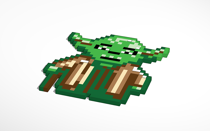 3D design 8-Bit Yoda - Tinkercad
