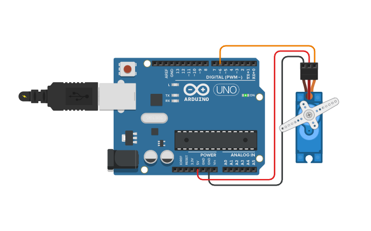 Circuit Design Pir Sensor And Servo Motor Tinkercad