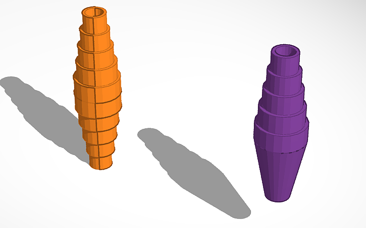 3D design irrigation connection pieces for rubber tube - Tinkercad
