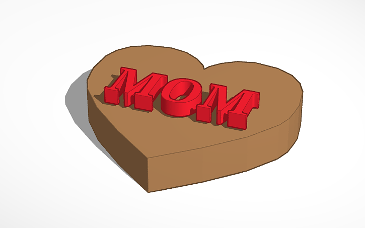 3D design mom heart - Tinkercad