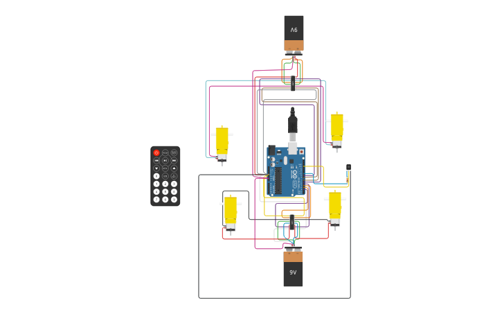 Circuit design MOTOR A CONTROL REMOTO IR - Tinkercad