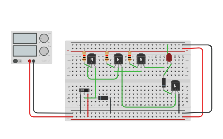 Circuit design TTL NOT 749 - Tinkercad