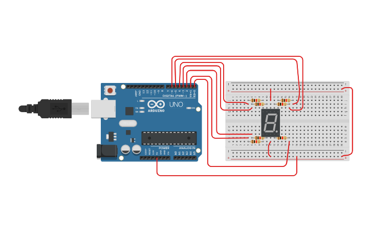Circuit design 1818080-7segmentNIM | Tinkercad