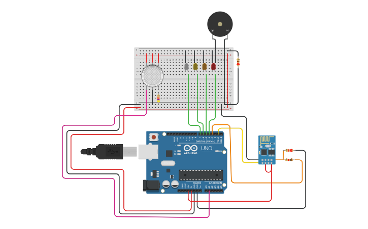 Circuit Design Practical 6 Gas Sensor Tinkercad
