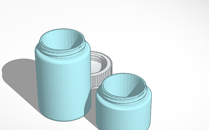 3D design Pill Container - Tinkercad