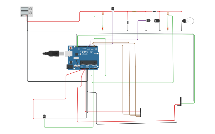 Circuit design Buck-Boost Converter with load - Tinkercad