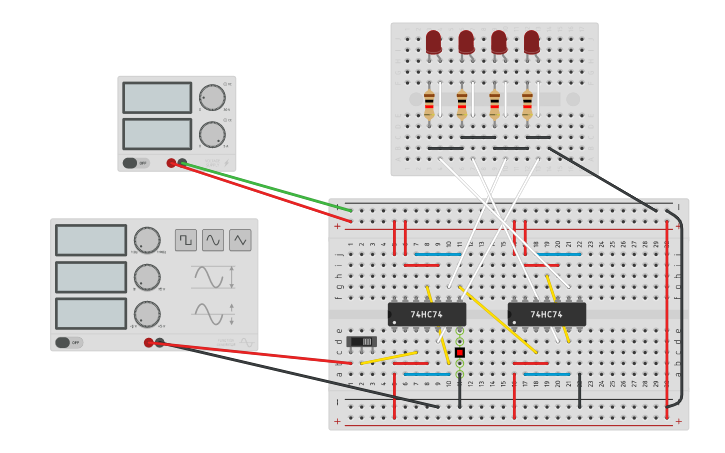 Circuit Design 4 Bit Binary Counter Tinkercad