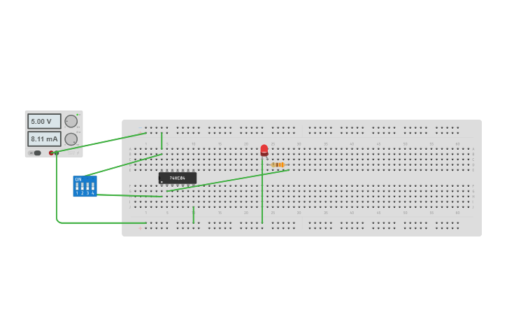 Circuit design NOT Gate - Tinkercad
