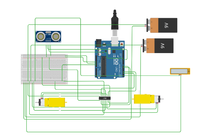 Circuit design sensor car - Tinkercad