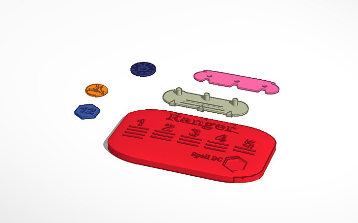 3D design Ranger Spell slot and Hit Point Tracker - Tinkercad