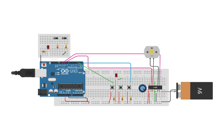 Circuit design Actuador lineal - Tinkercad
