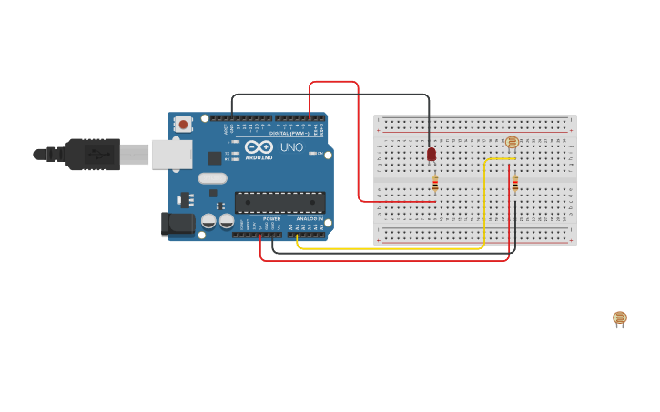 Circuit Design • Fotoresistencia Tinkercad