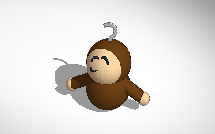 3D design Monkey Keychain Plushie - Tinkercad