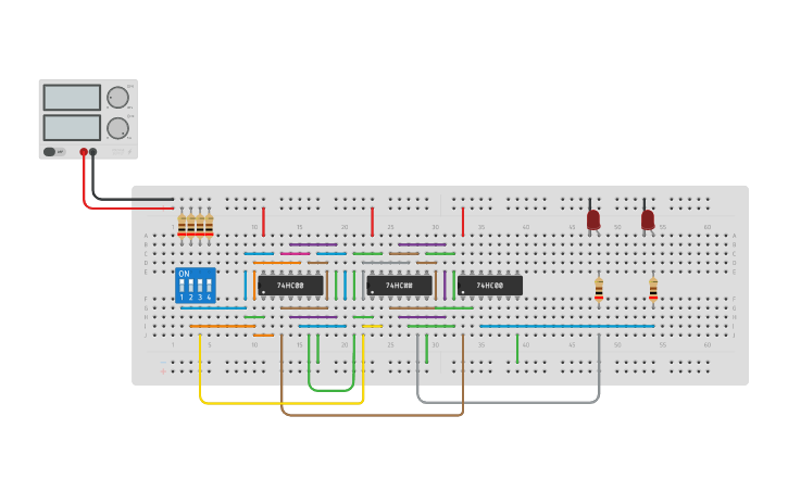 Circuit design Full Adder | Tinkercad
