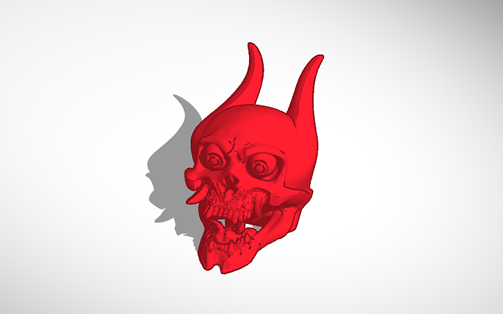3D design Oni Skull - Tinkercad