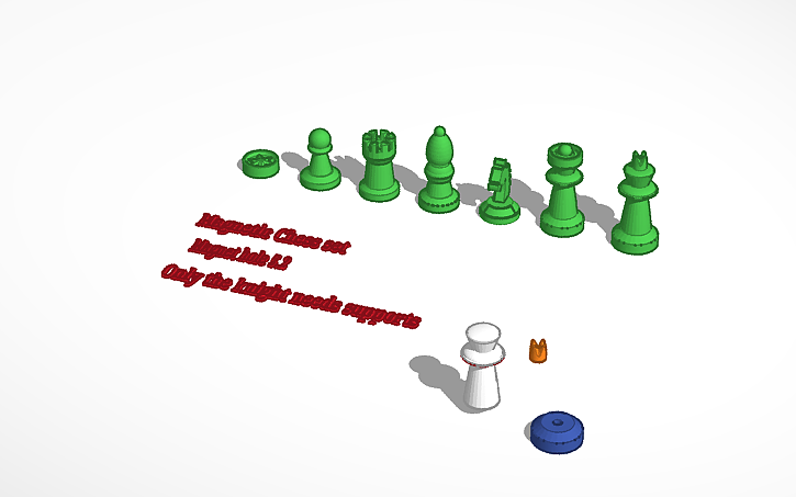 3D design Mini Travel Chess Pieces - Tinkercad