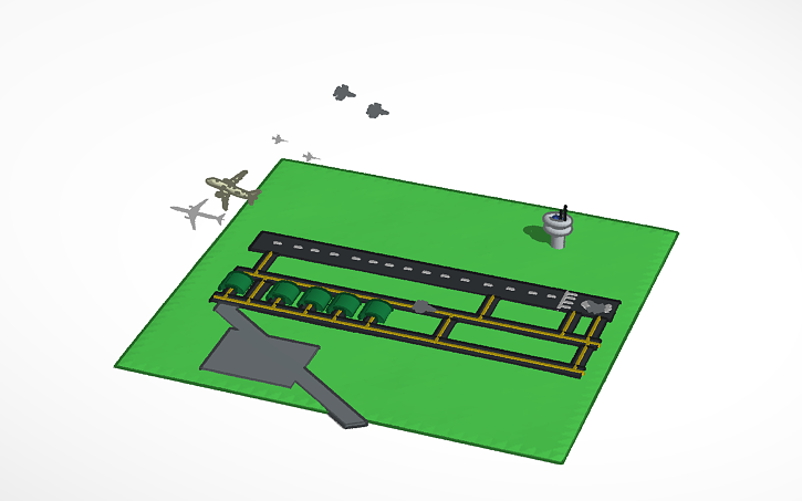 3D design Military Airport - Tinkercad