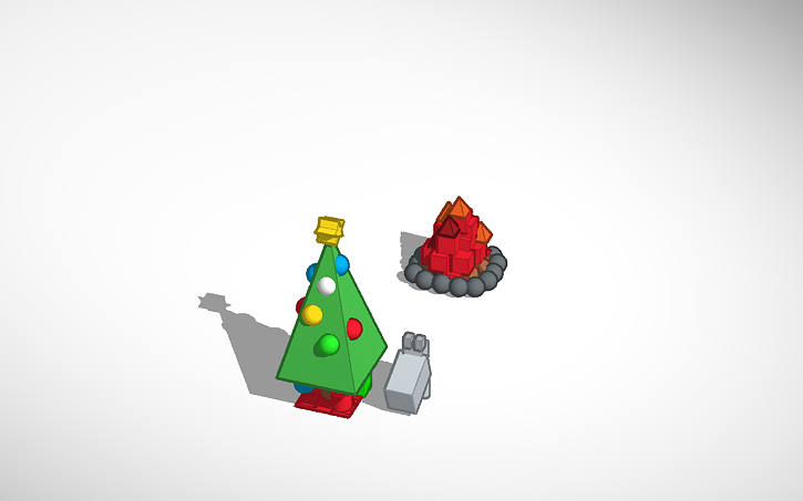 3D design Christmas Scene | Tinkercad